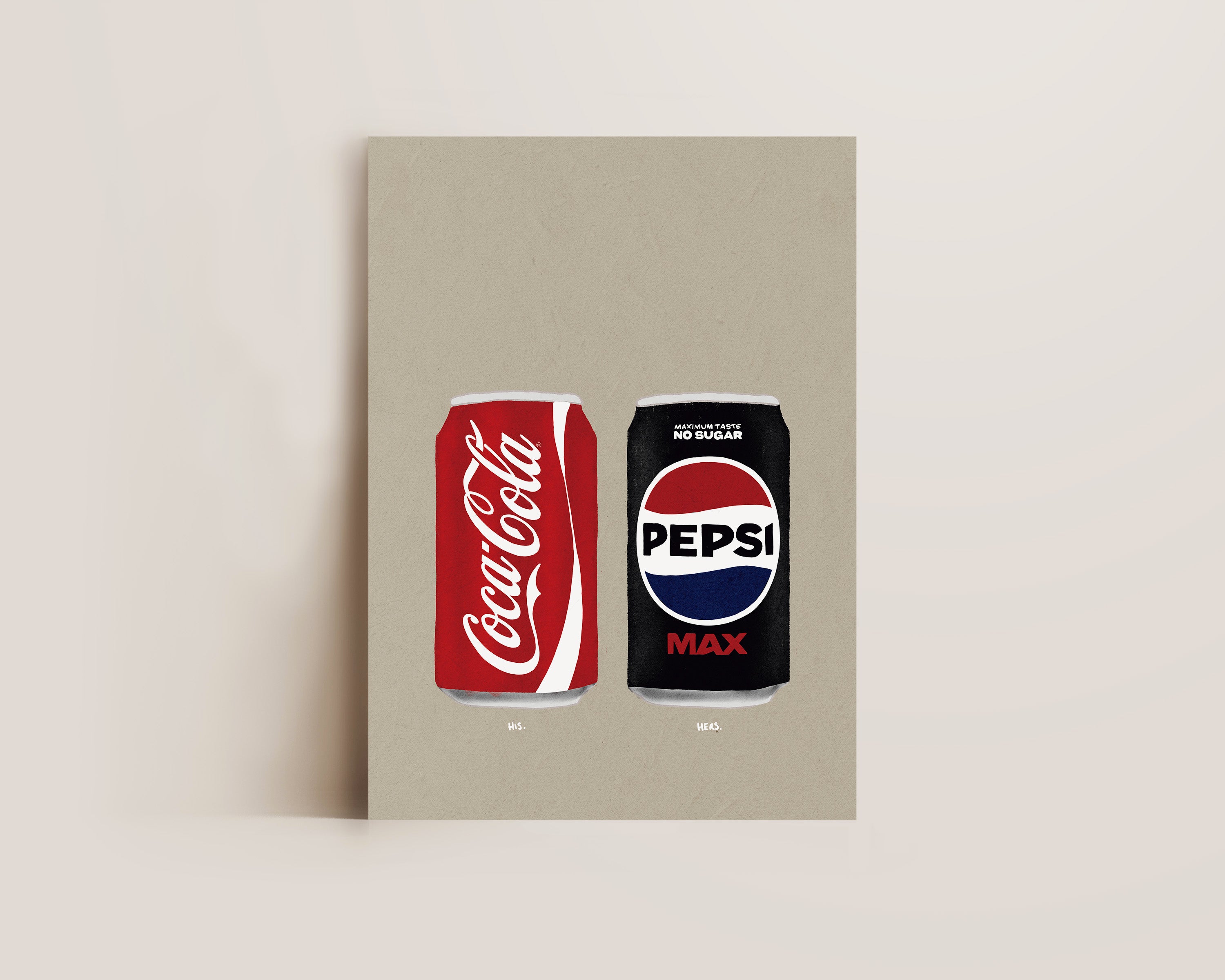 His & Hers Drinks Coke And Pepsi Max Wall Art Print – Alluvion