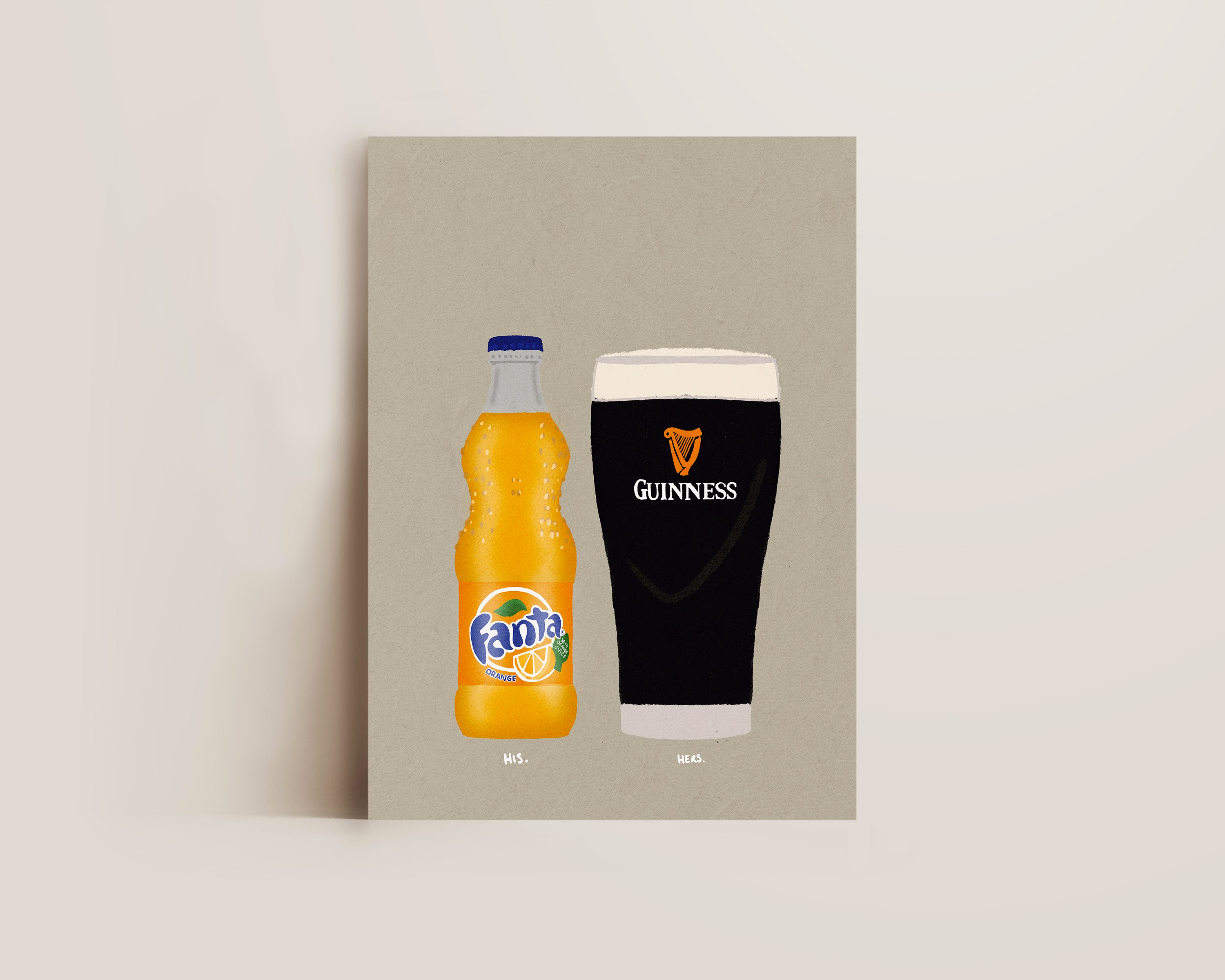His & Hers Drinks Fanta Orange And Guinness Wall Art Print – Alluvion