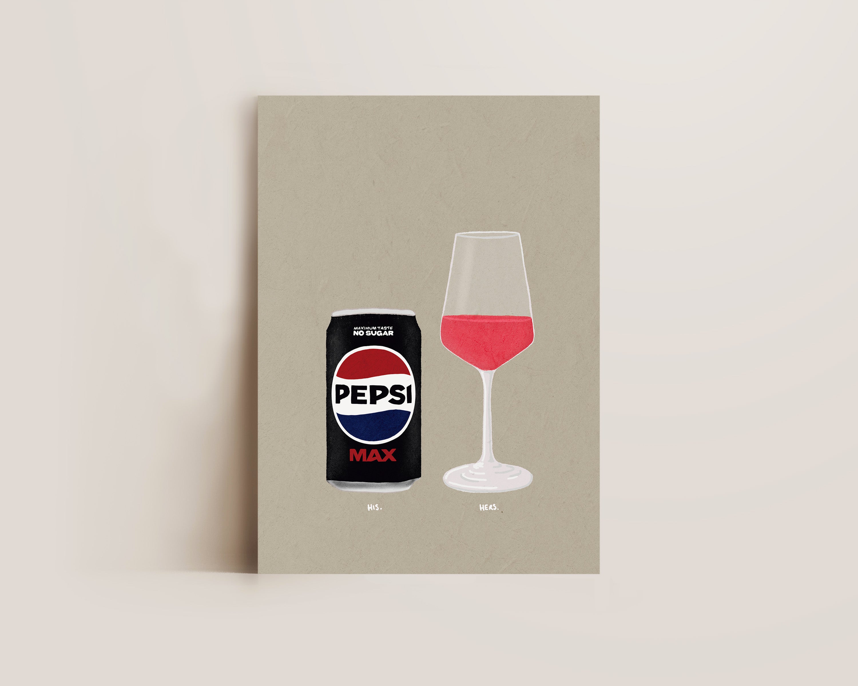 His & Hers Drinks Pepsi Max And Rose Wall Art Print – Alluvion