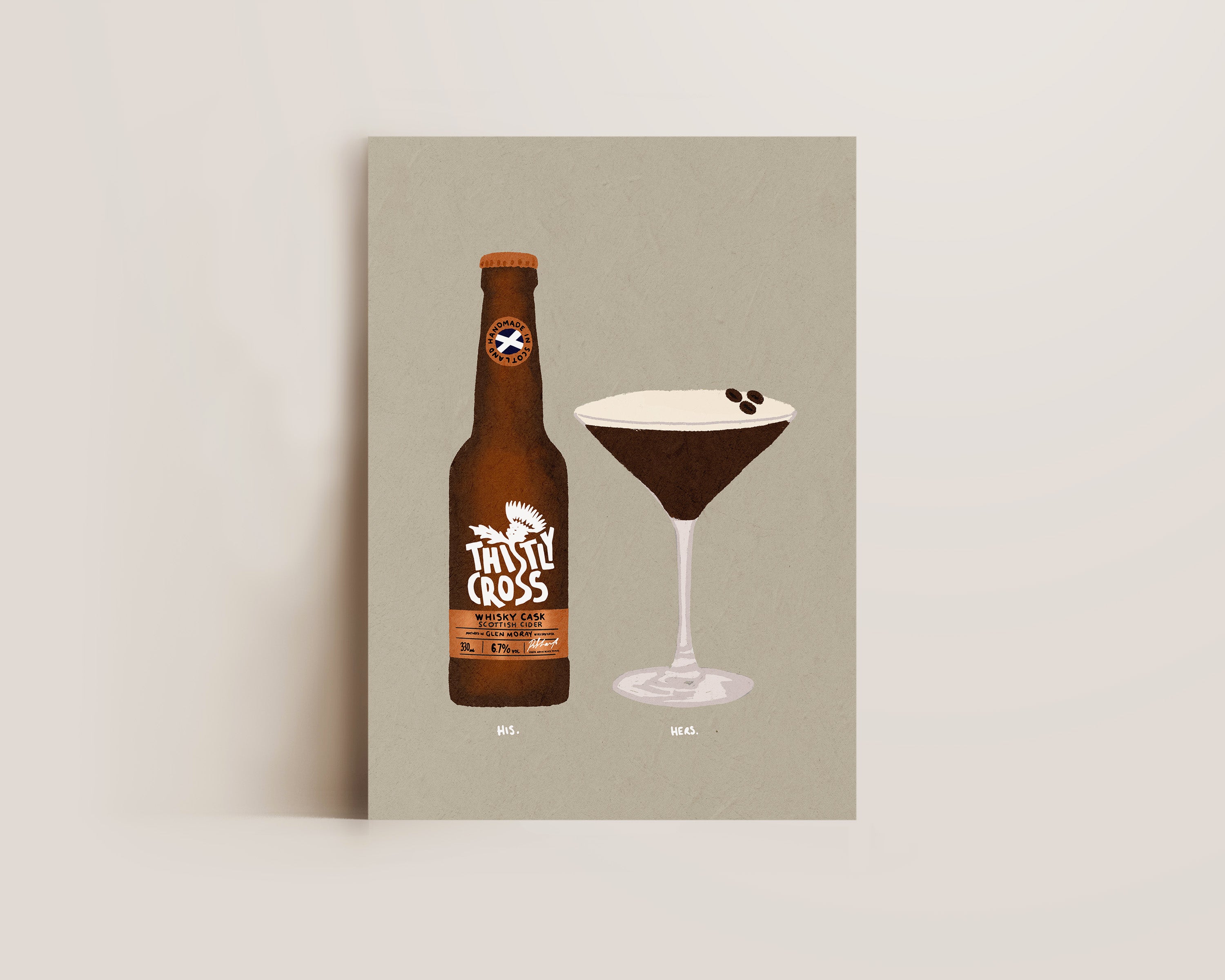 His & Hers Drinks Thistly Cross Cider And Espresso Martini Wall Art ...