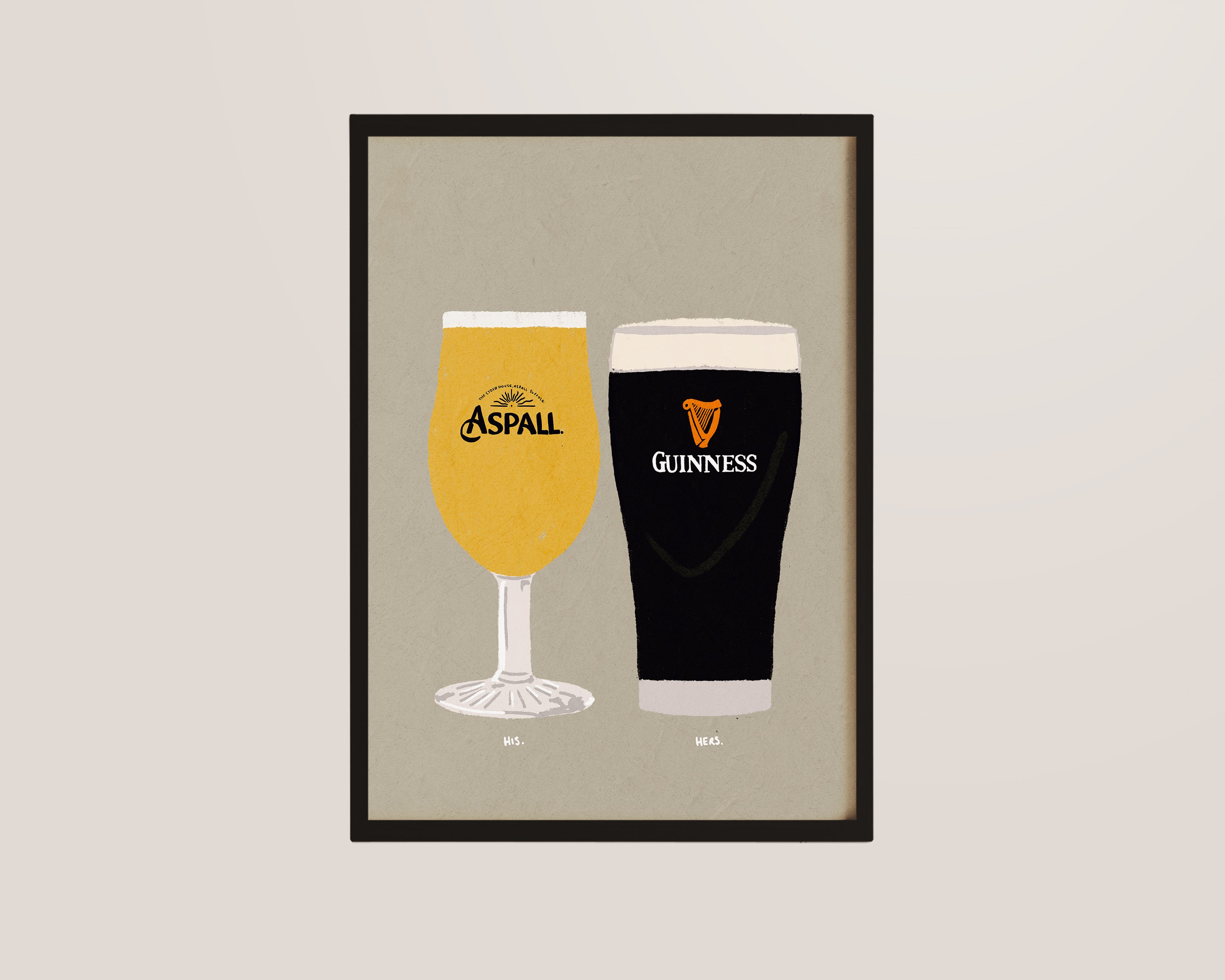 His & Hers Drinks Guinness And Aspall Cider Wall Art Print – Alluvion